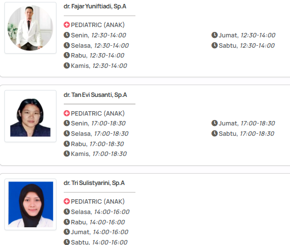 Jadwal Dokter Anak RS QIM - Qolbu Insan Mulia | TOBOKITO